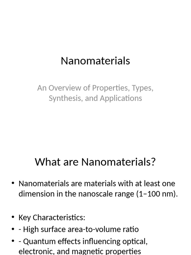 Nanomaterials Presentation | PDF