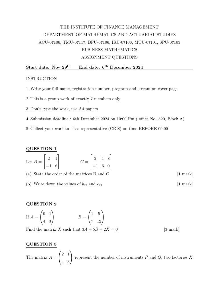 asignment 2024-2025 | PDF | Matrix (Mathematics) | Mathematical Physics