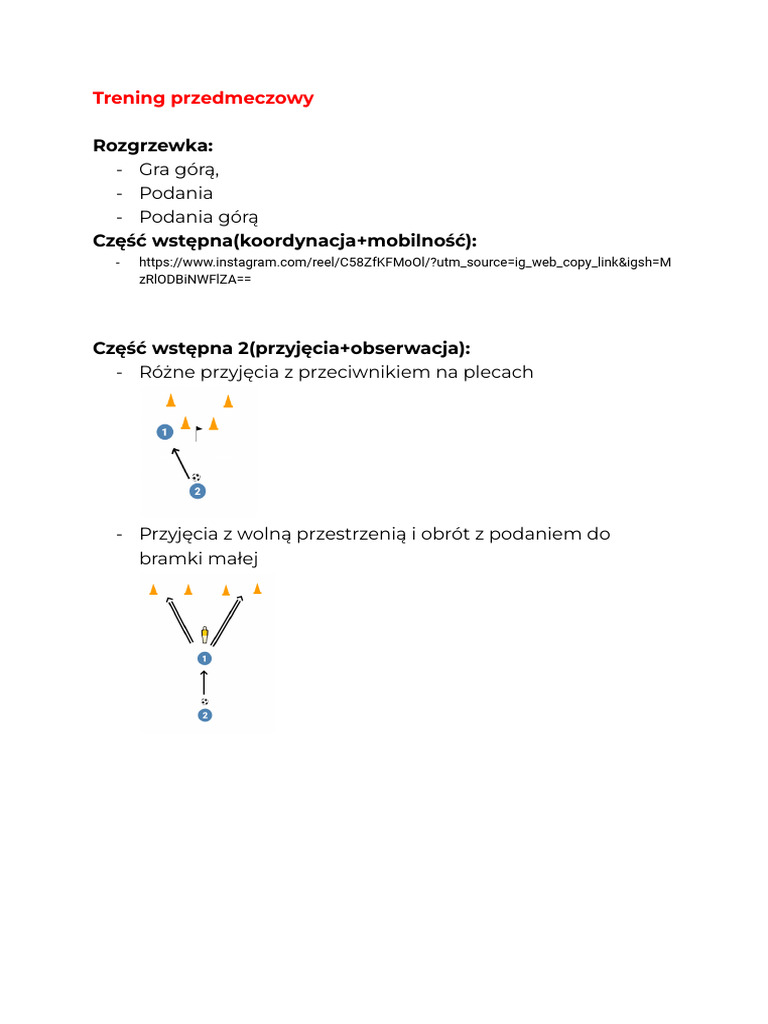 Trening Przedmeczowy | PDF