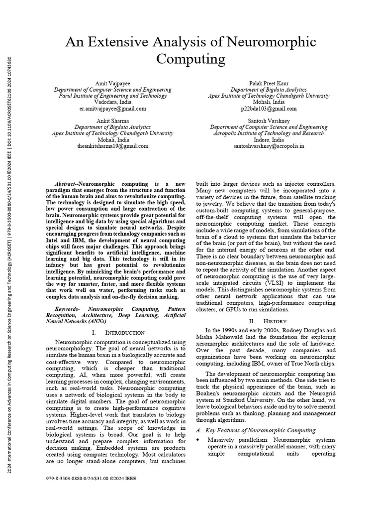An Extensive Analysis of Neuromorphic Computing | PDF | Artificial ...