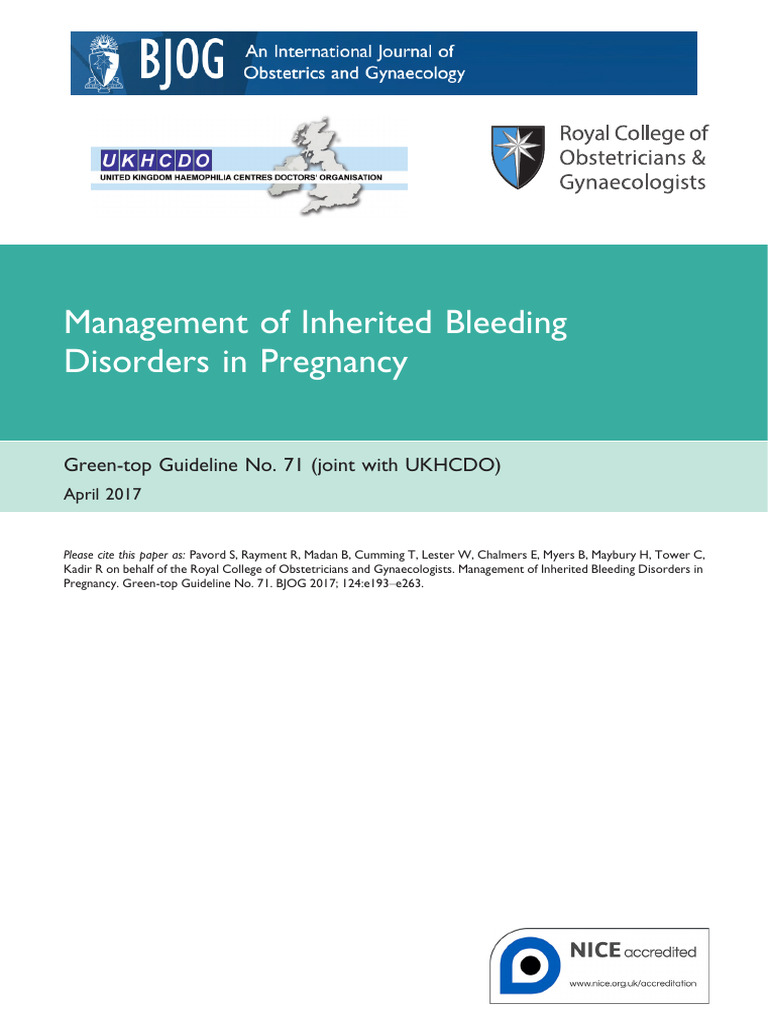 BJOG - 2017 - Management of Inherited Bleeding Disorders in Pregnancy ...