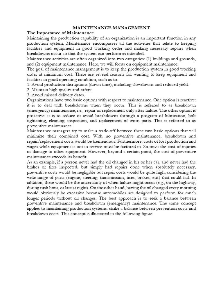 BBA MAINTENANCE MANAGEMENT | PDF