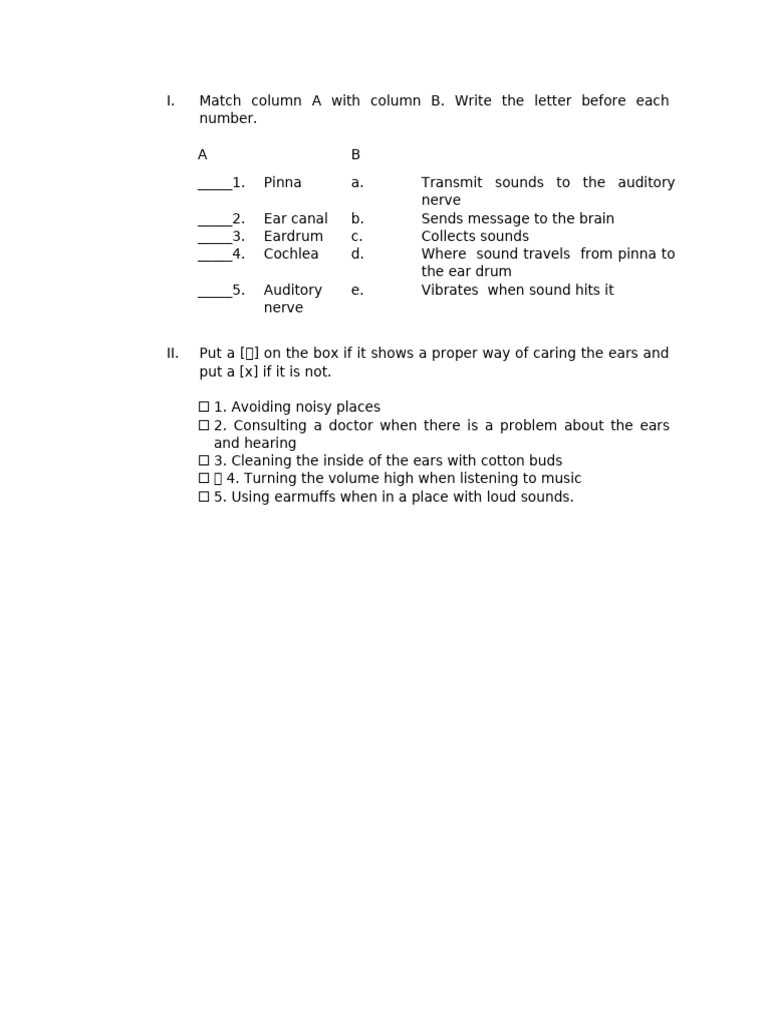 Match Column A With Column B | PDF