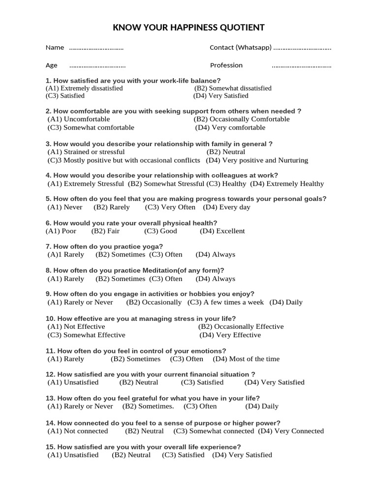 Know your Bliss Score | PDF | Psychology | Social Psychology