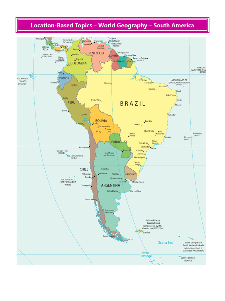PMFIAS World Geography South America Static | PDF | South America | Andes