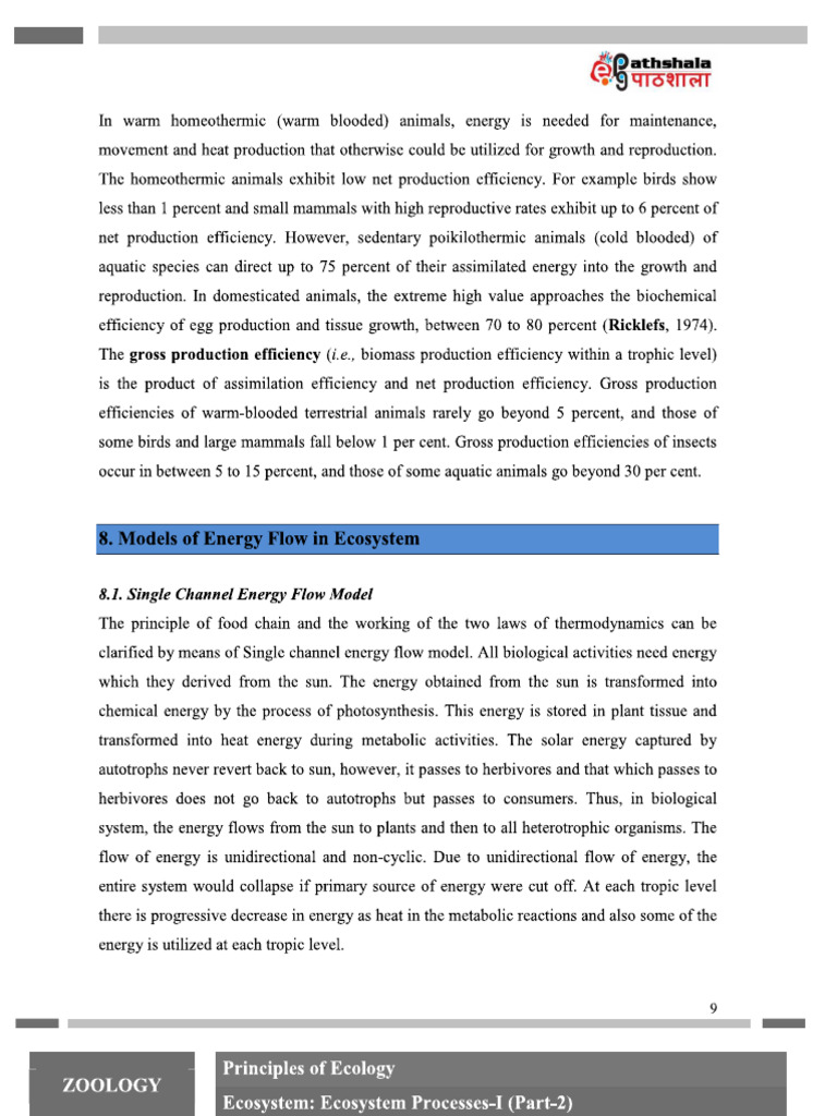 Energy flow models & Ecosystem Services_Unit2 | PDF