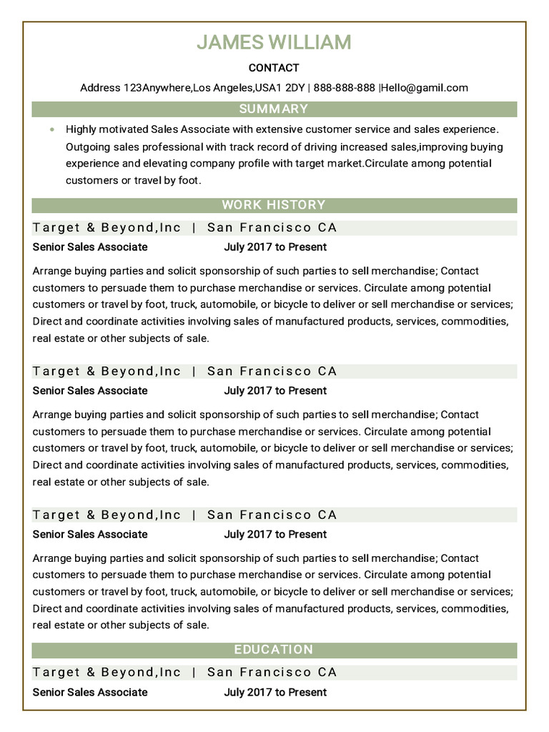 Fresh Natural Green Resume-WPS Office | PDF