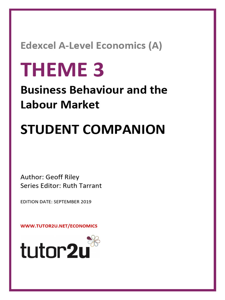 Edexcel Theme 3 Companion | PDF | Mergers And Acquisitions | Profit ...