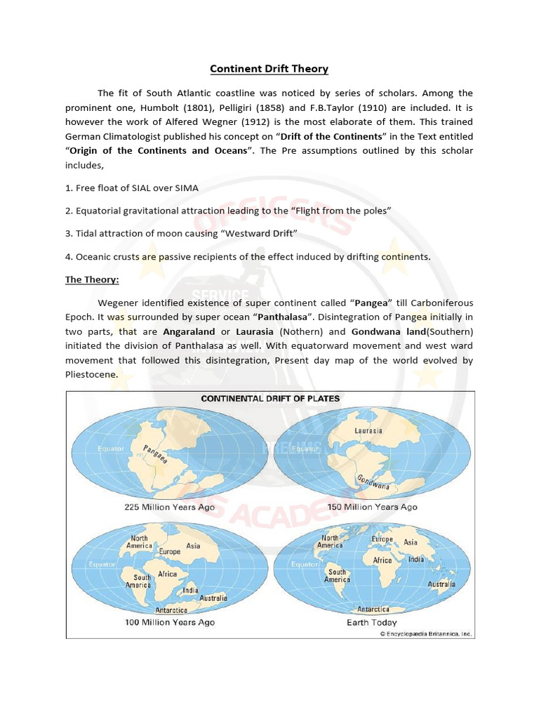 Continental Drift Theory | PDF | Plate Tectonics | Geology
