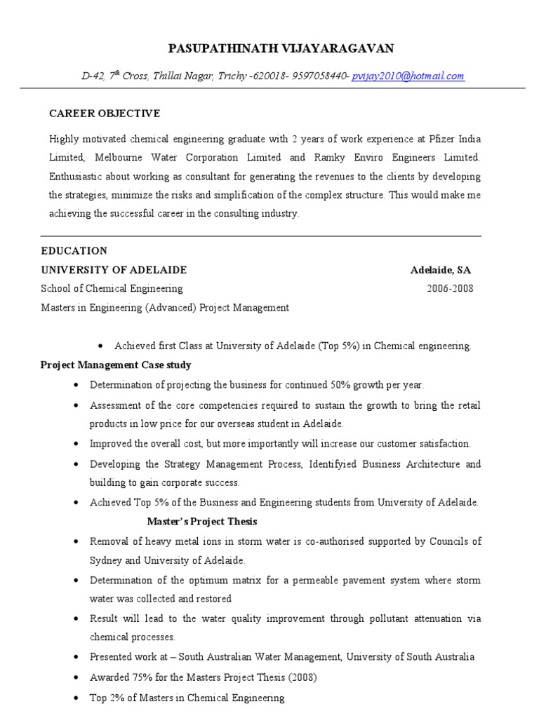 Consulting Resume | PDF | Anaerobic Digestion | Engineering