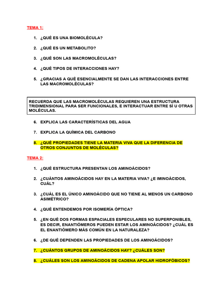 Preguntas de Repaso | PDF | Adn | Receptor (Bioquímica)