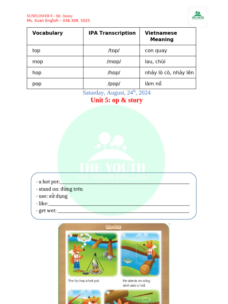 Phonics 2 - Unit 6 Op & Story | PDF