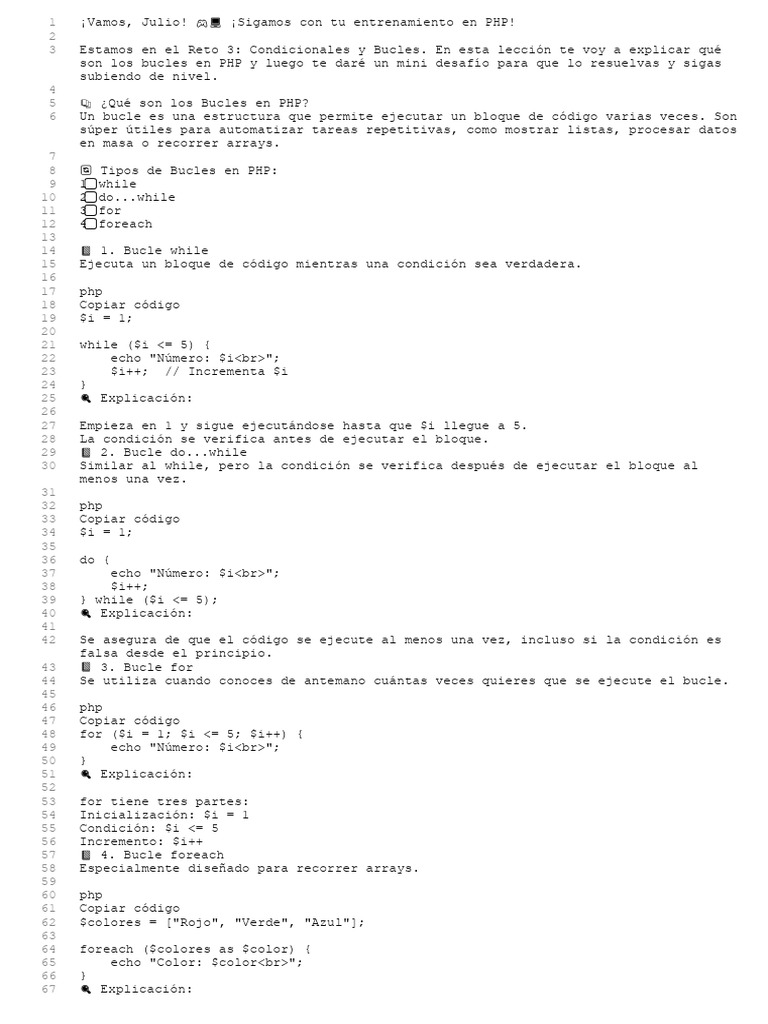 Scribid Bucles PHP | PDF | Php | Ingeniería de software