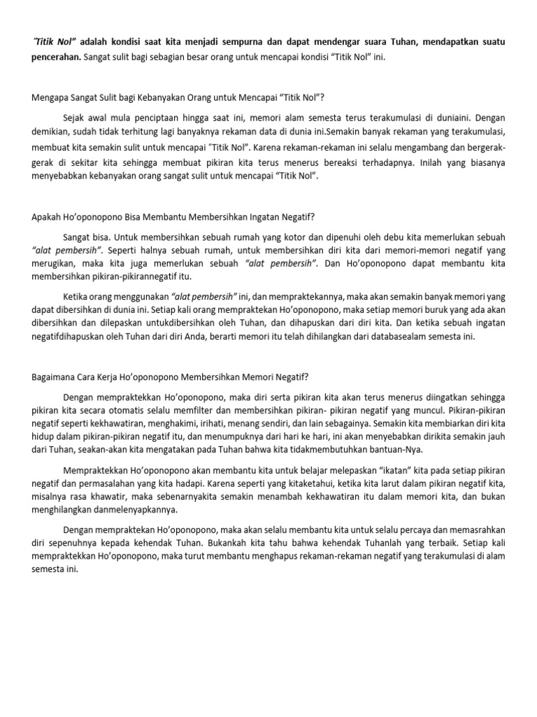 Ho'oponopono Part2 | PDF