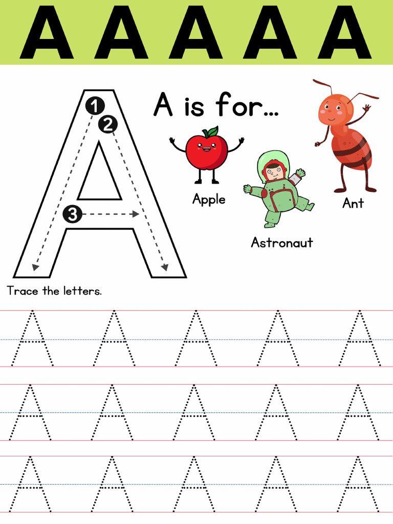 Latter Aa Worksheet For Kids | PDF