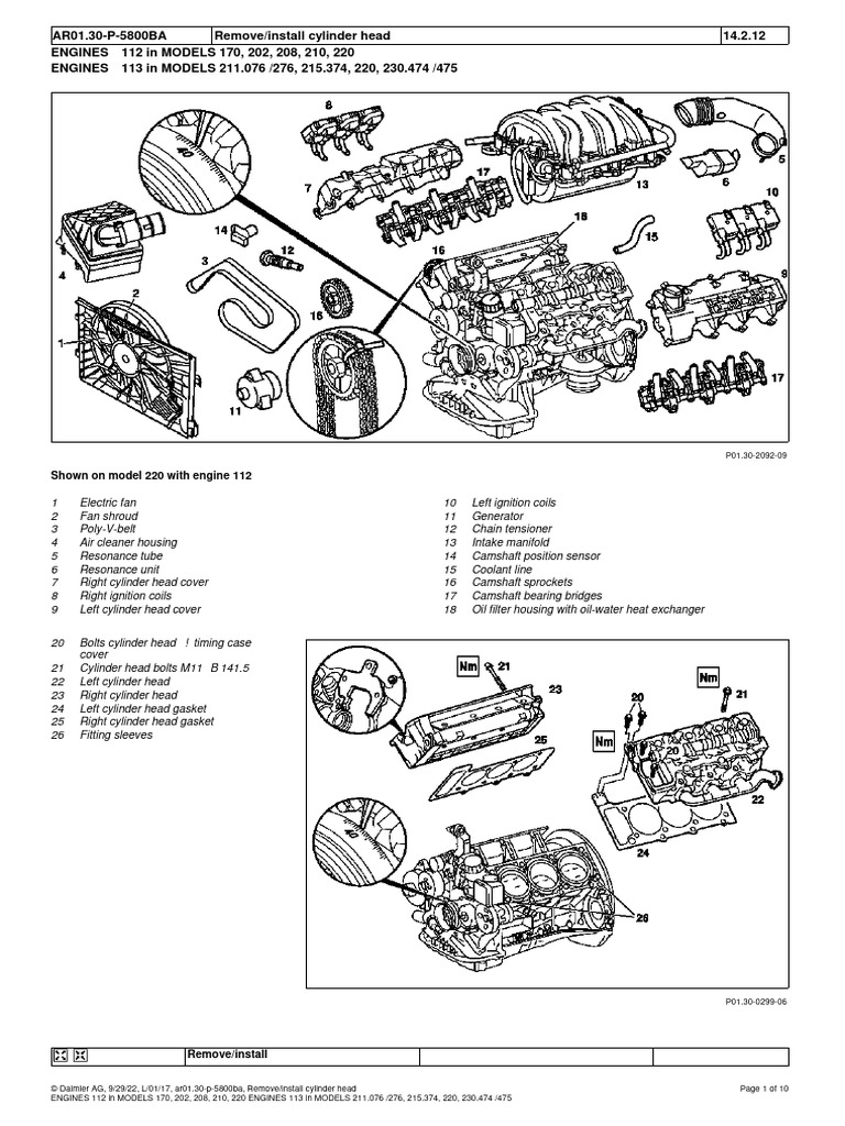 Remove - Install Cylinder Head | PDF | Engines | Screw