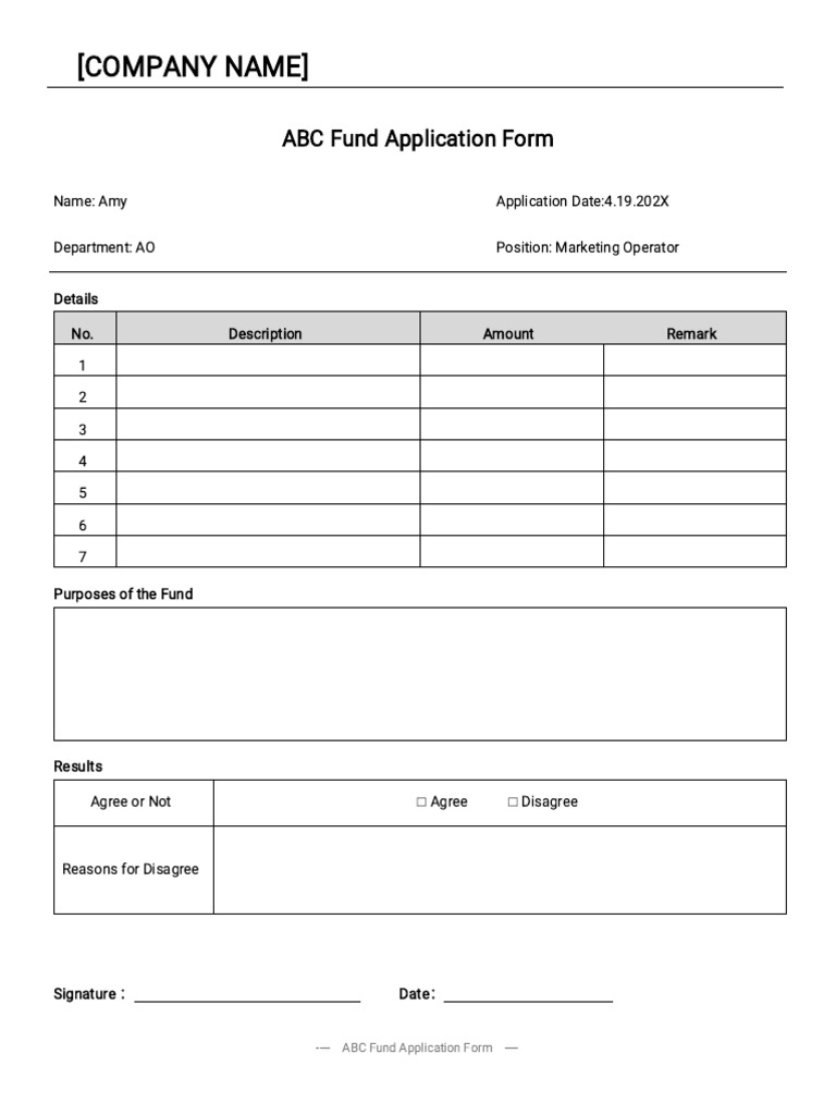 ABC Fund Application Form-WPS Office | PDF