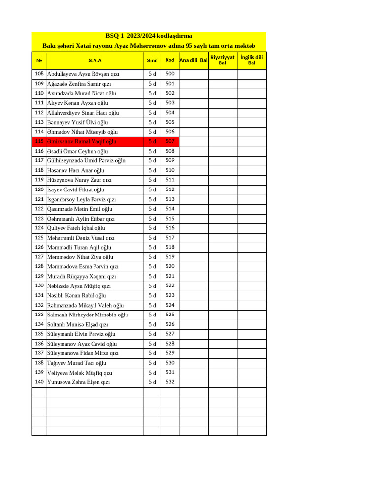 BSQ - I yarımil 2023-2024 | PDF