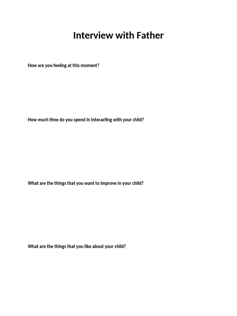 Insights from a Father's Interview | PDF