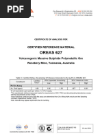 Certificate of Analysis: OREAS 609 | PDF | Outlier | Significant Figures