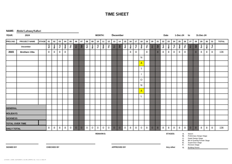 ASCO-Time Sheet - 2024. | PDF