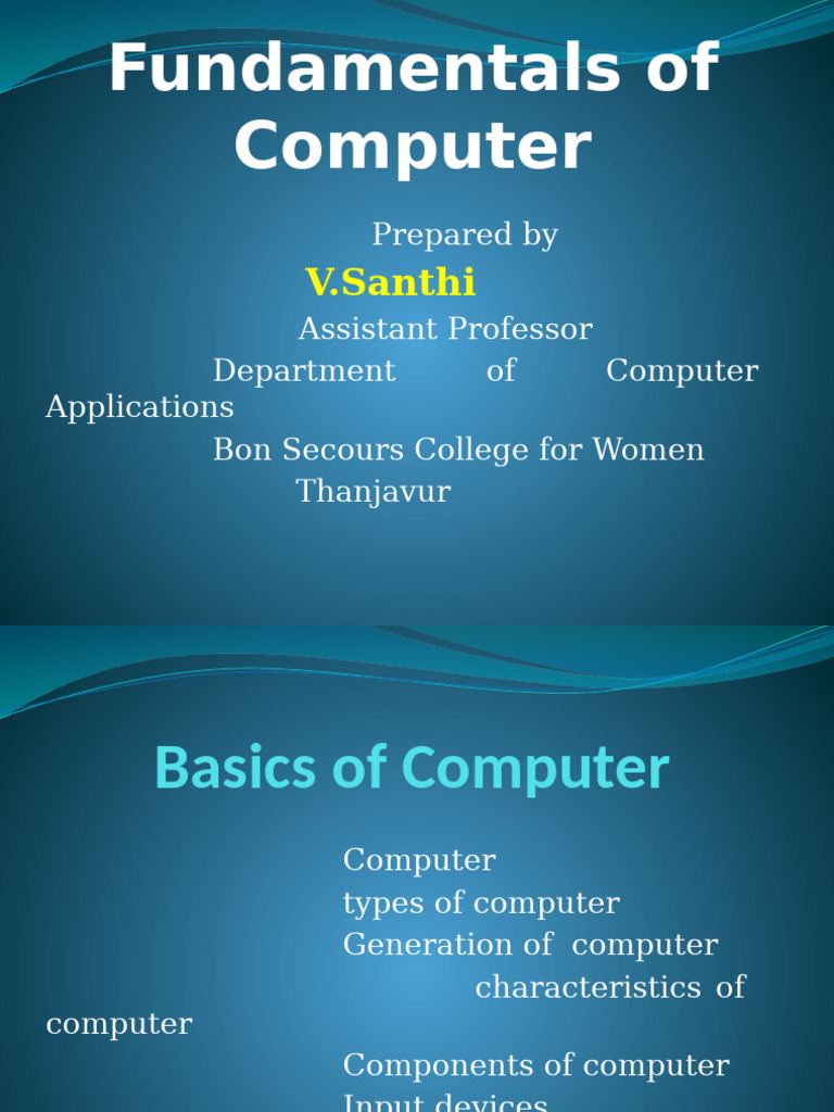 Computer Fundamentals Overview | PDF | Computer Data Storage | Read ...