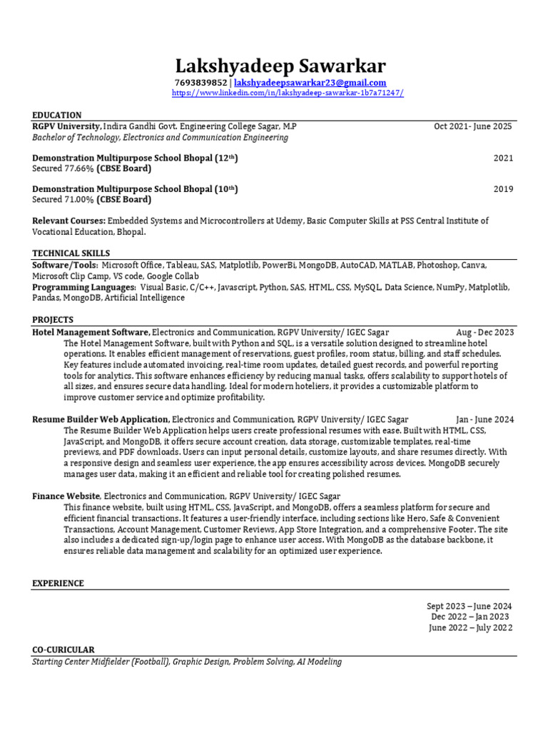 Engineering Student's Portfolio | PDF | Mobile App | Software