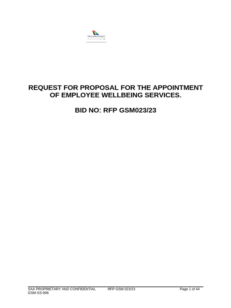 GSM - 023 - 2023 - Appointment of Employee Wellbeing Services | PDF ...