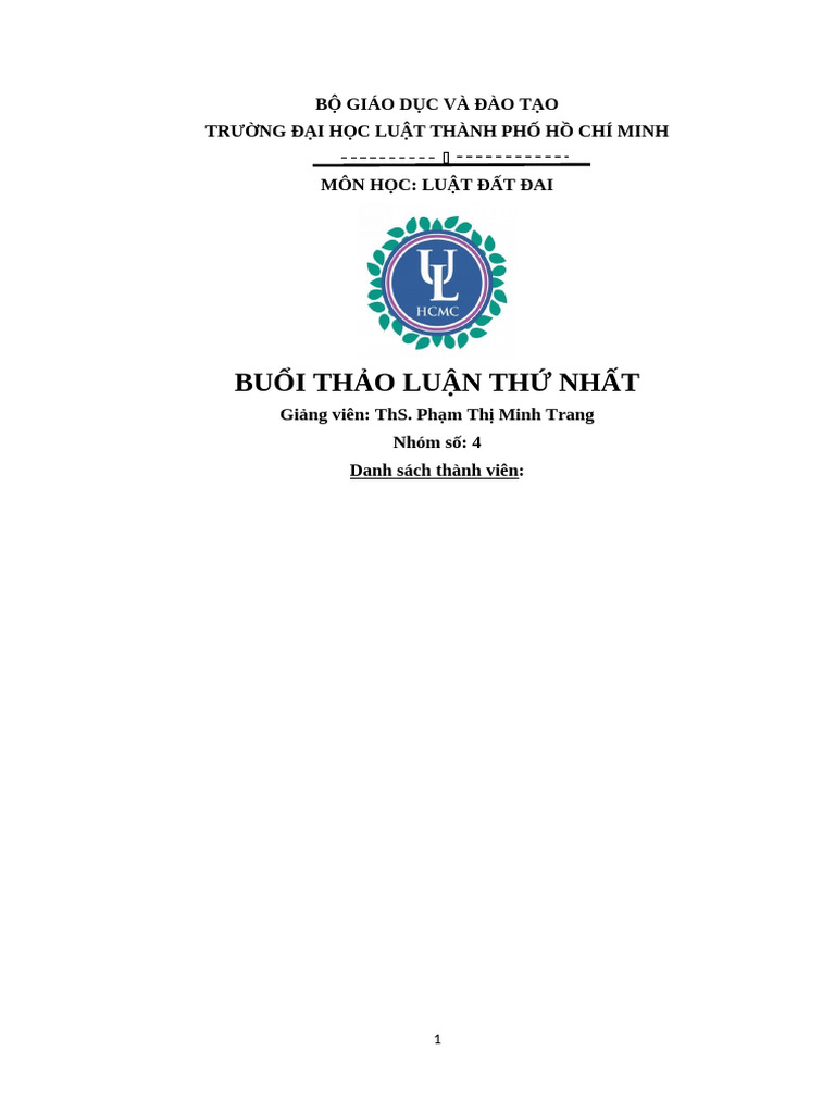 BTL1 Đất đai Nhóm 4 | PDF