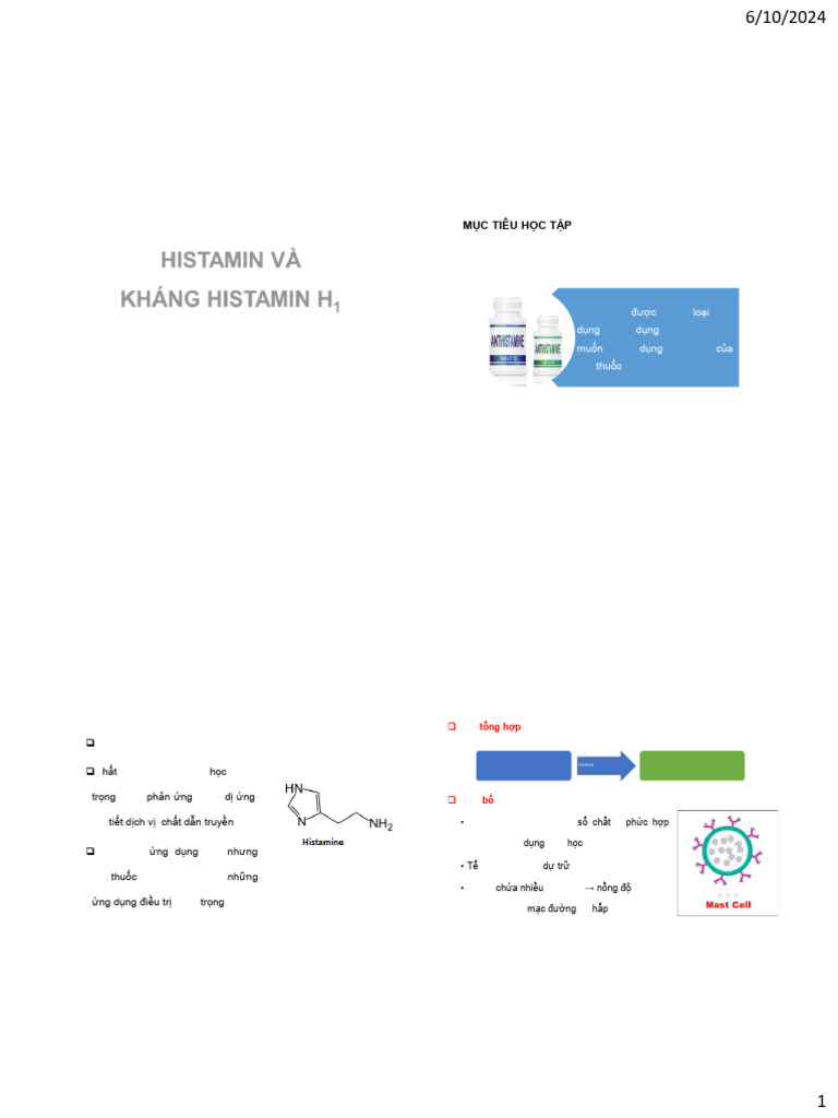 (DUOC LY) Thuốc kháng Histamin H1 | PDF