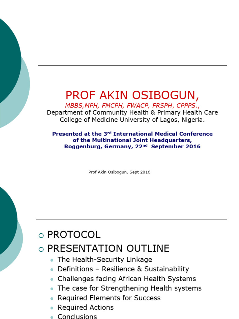 Building Resilient and Sustainable Health Systems in Africa - Nigeria ...