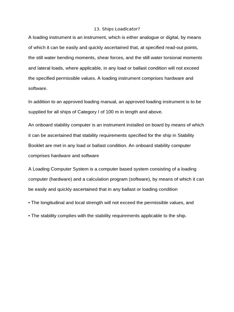 13. Loadicator | PDF | Bending | Ships