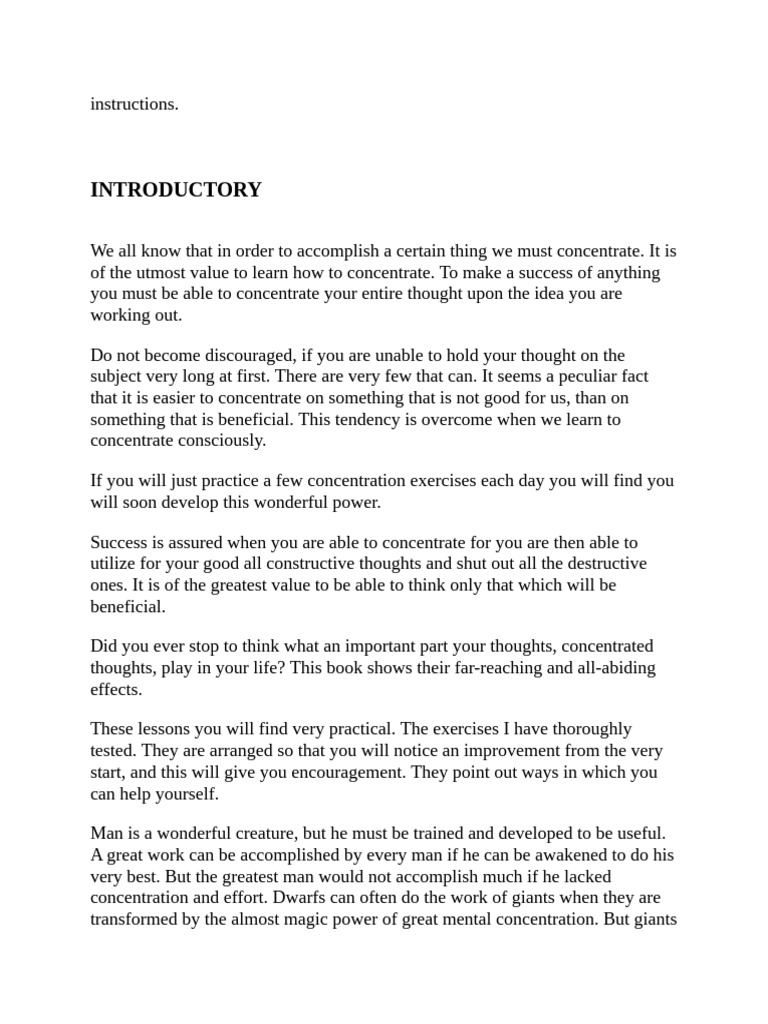 The Power of Concentration Part3 | PDF