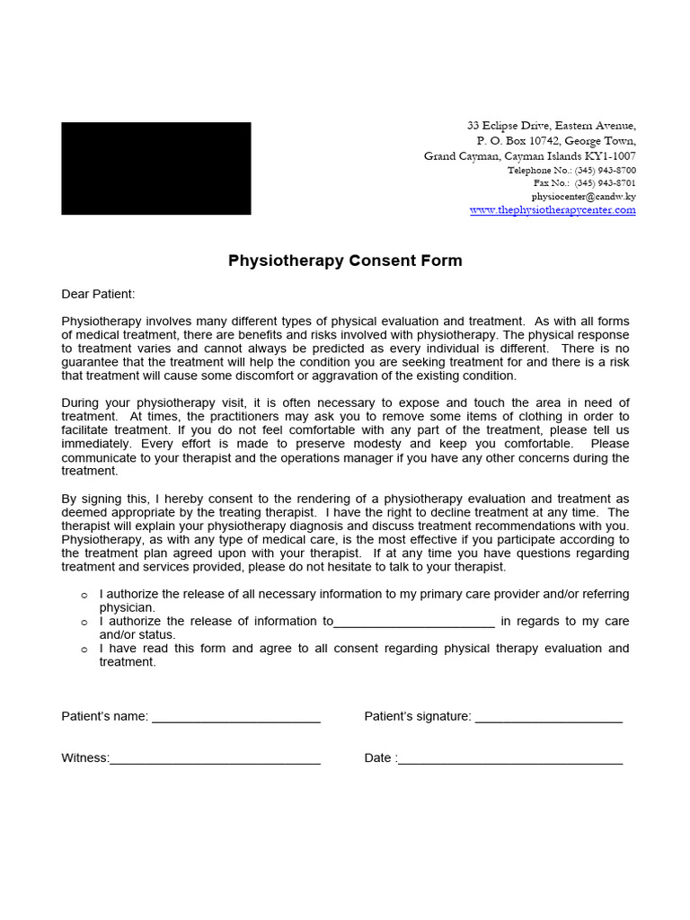 Physiotherapy Consent Form | PDF | Physical Therapy | Informed Consent