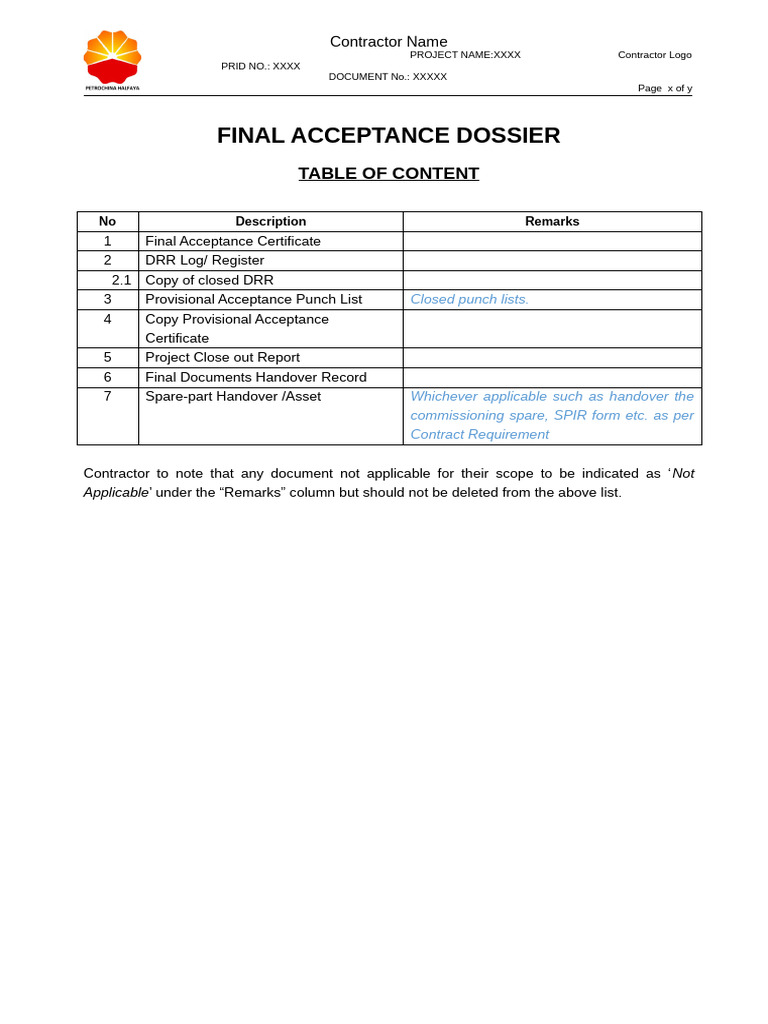 FAC Dossier - General - Rev 2 | PDF