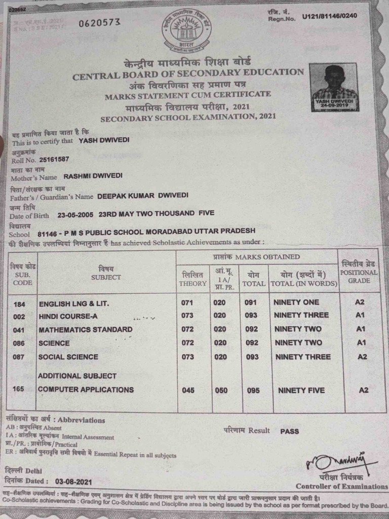 10th marksheet (1) | PDF