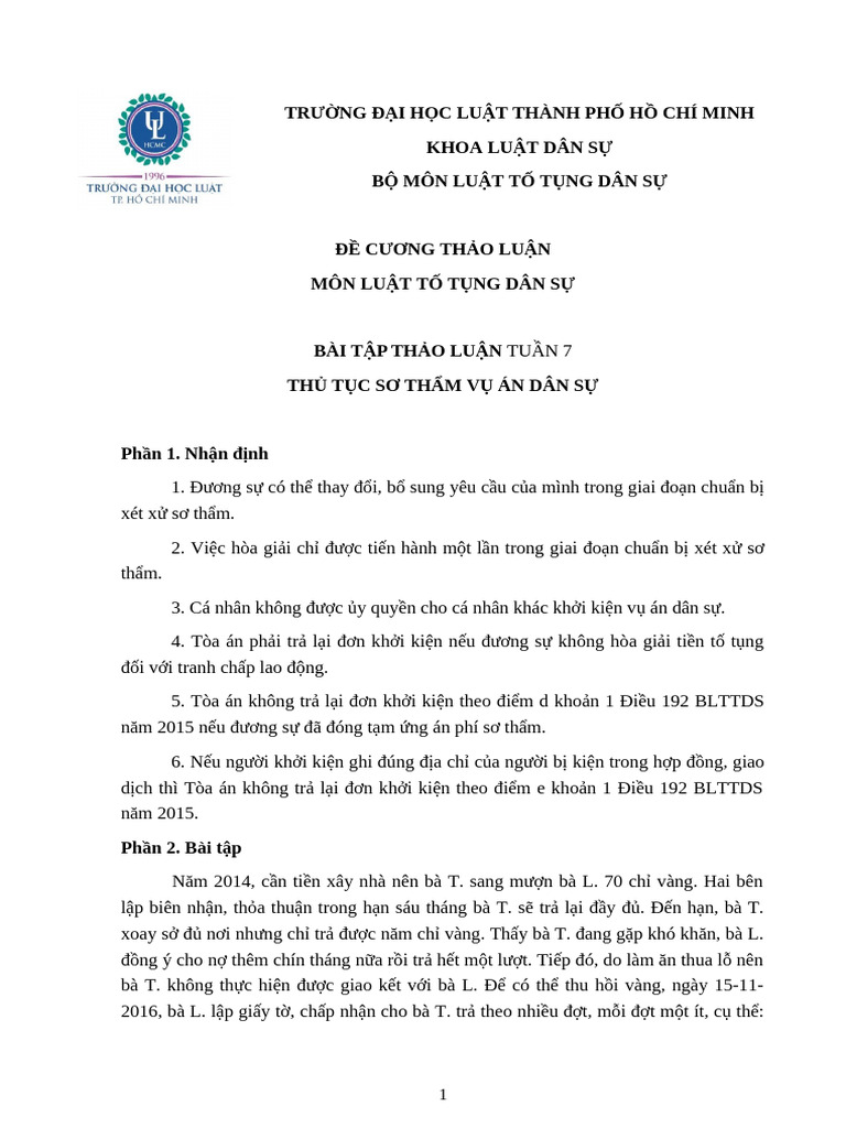 DeCuongThaoLuan HKI 2023 2024 Buò ̀ I 7 | PDF