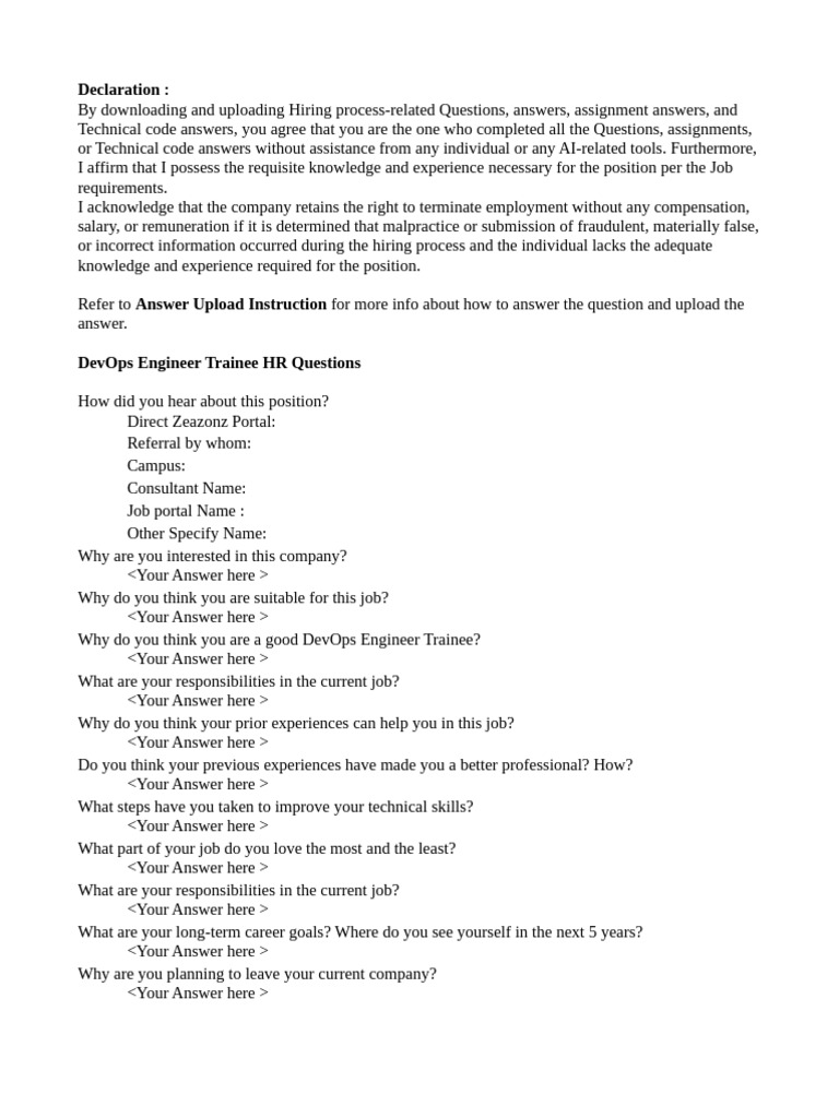 DevOps Engineer Trainee Questions v2 | PDF | Computer File | Directory (Computing)