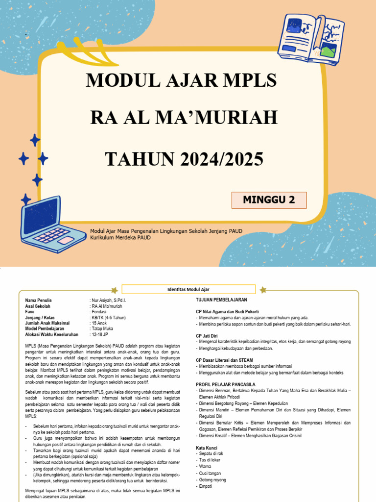 Modul PAUD: Asyiknya Sekolah | PDF