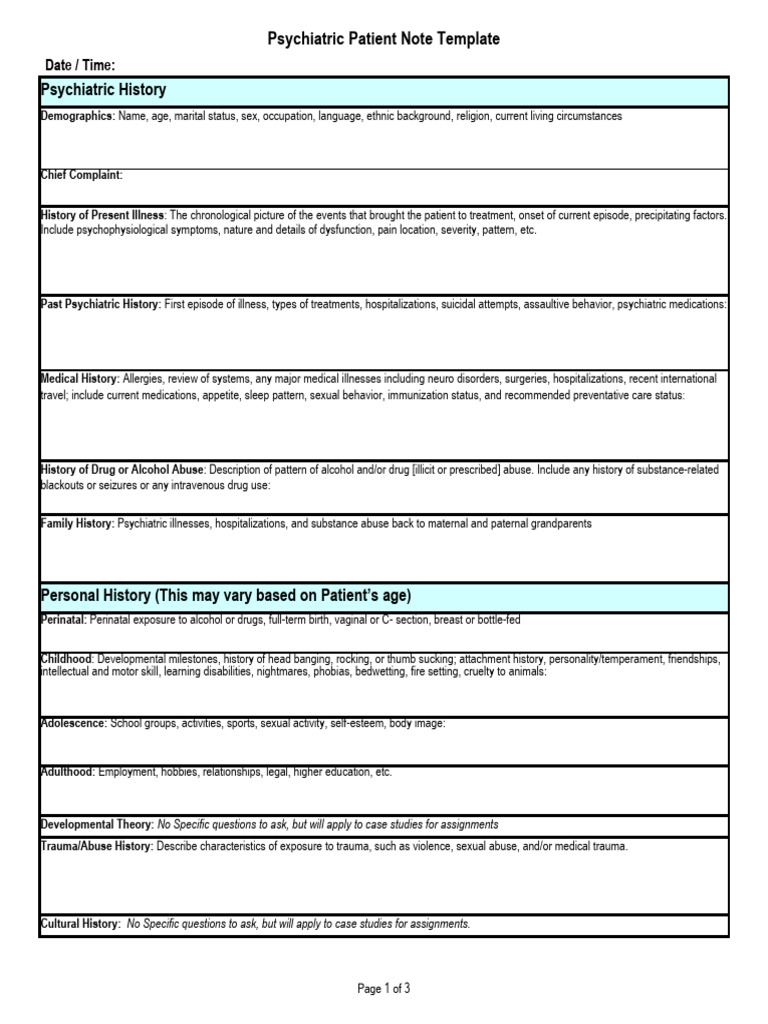 PMHNP Patient Note - 2024 | PDF | Medicine | Clinical Medicine