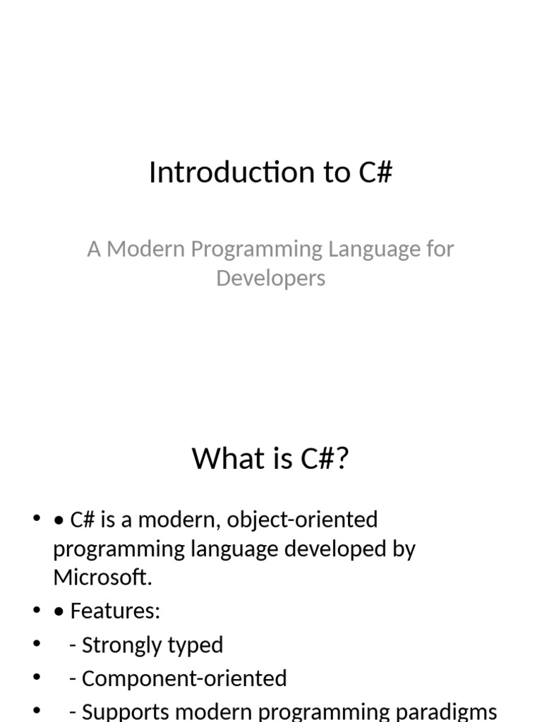 CSharp_Presentation | PDF CSharp_Presentation | PDF