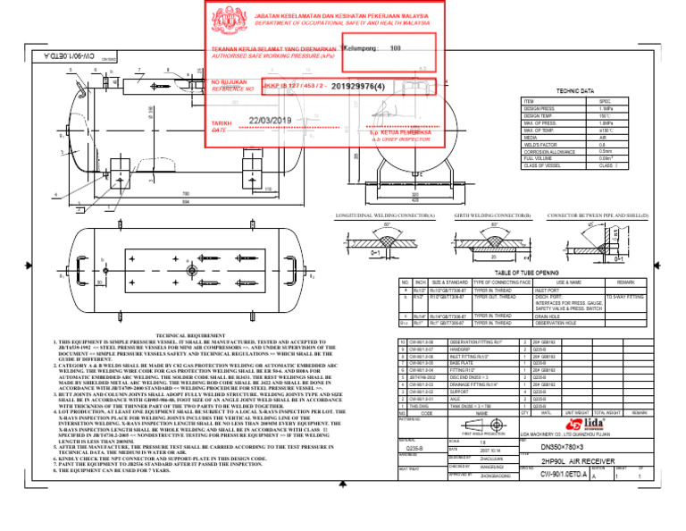 Approval Drawing 90L March 2019 | PDF