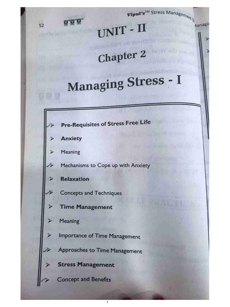 Stress Management Unit 2 SEM 5 | PDF