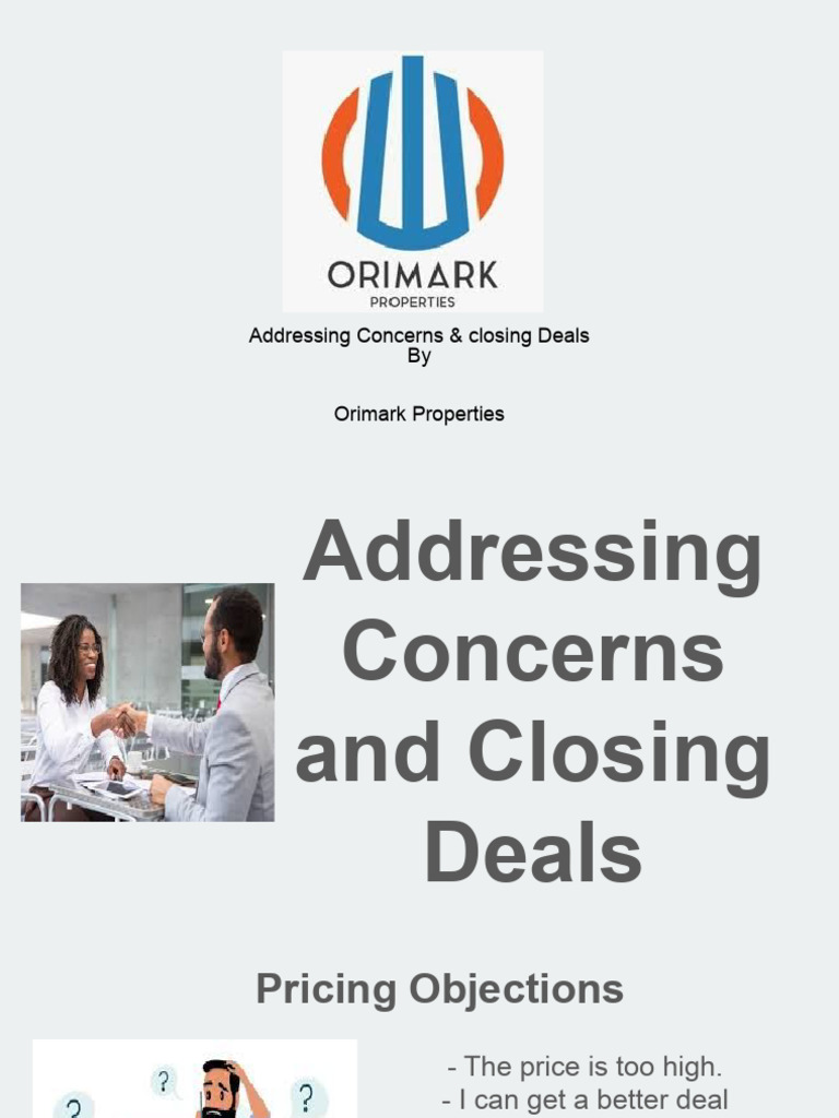Adressing Concerns & Closing Deals | PDF | Pricing | Option (Finance)