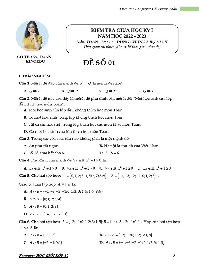 Tong Hop 10 de Gk1 Lop 10 | PDF