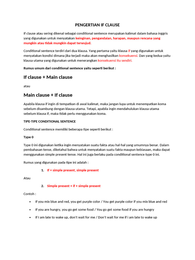 Pengertian If Clause | PDF