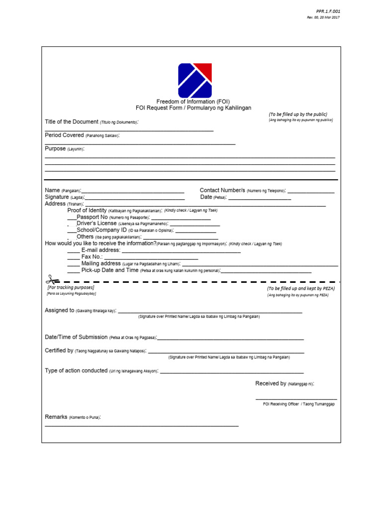 Pormularyo NG Kahilingan: (To Be Filled Up by The Public | PDF