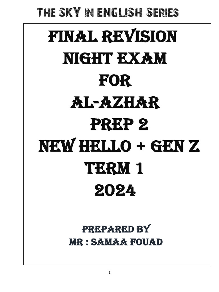 Night Exam Prep 2 Term 1 - 2024 | PDF | Foods | Healthy Diet