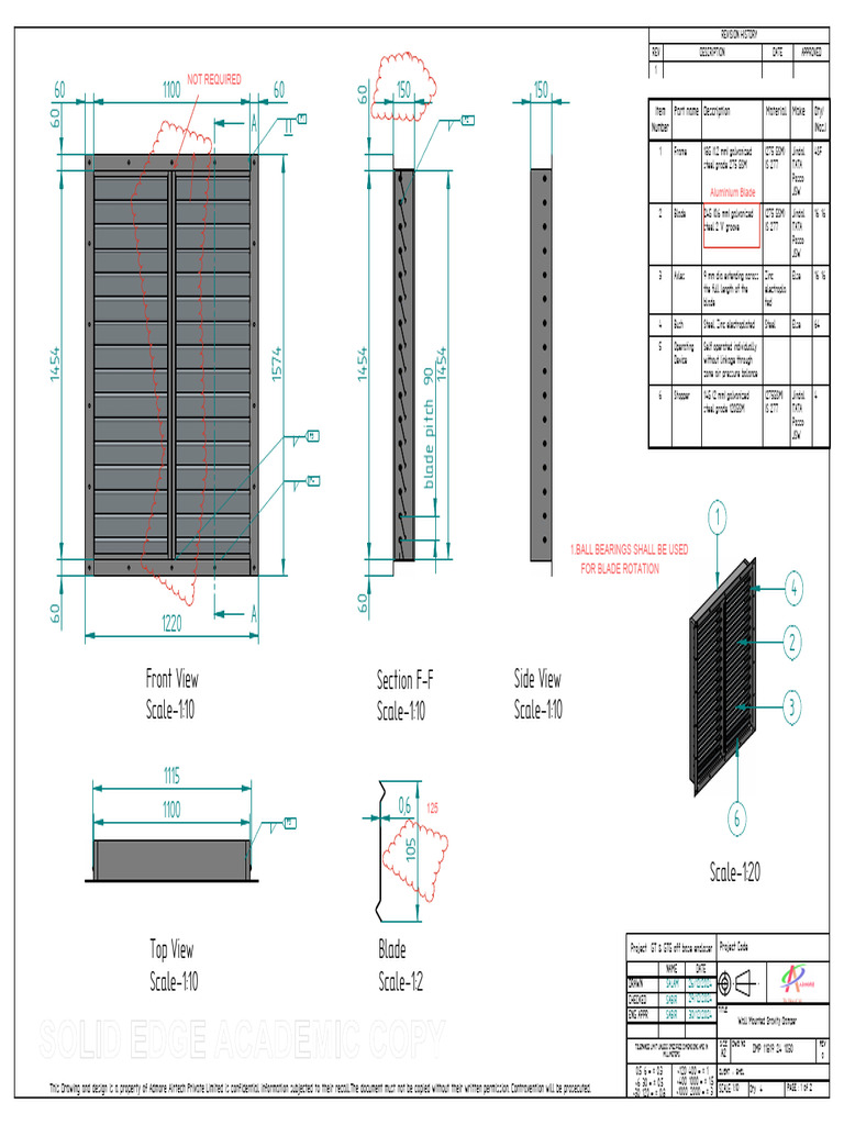 GA DRAWING-Gravity Damper - Bhel COMMENTS | PDF
