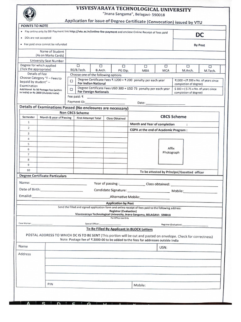 Application for issue of degree certificate issued by VTU_2024_12_30 | PDF